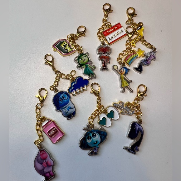 Pixar | Accessories | Disneys Inside Out Charms And Sticker Set | Poshmark